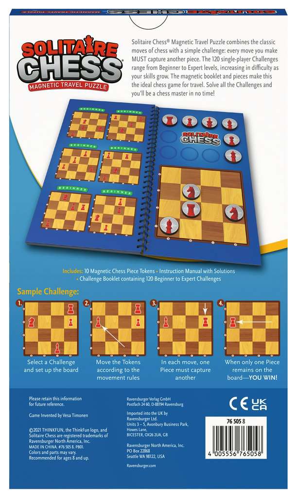 Solitaire Chess: Magnetic Travel Puzzle - RVNT76505 | Southern Hobby Supply