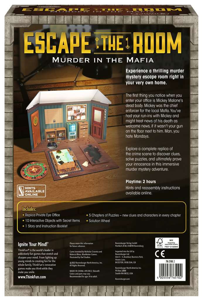Escape the Room: Murder In the Mafia - RVNT76510 | Southern Hobby Supply
